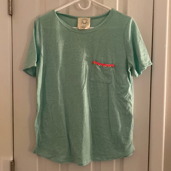 Fantastic Fawn | Tops | Mint Green Pocket Tee | Poshmark